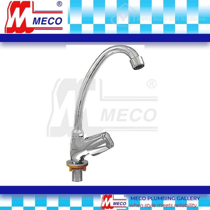 Meco Goose Neck Kitchen Faucet Brass Chrome Vertical Tap Faucet # 622 ...