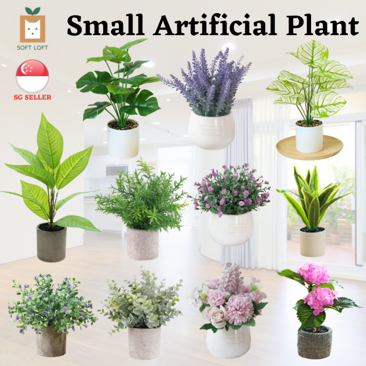 Small Potted Artificial Table Plants, Mini Fake Rosemary Plant Faux ...