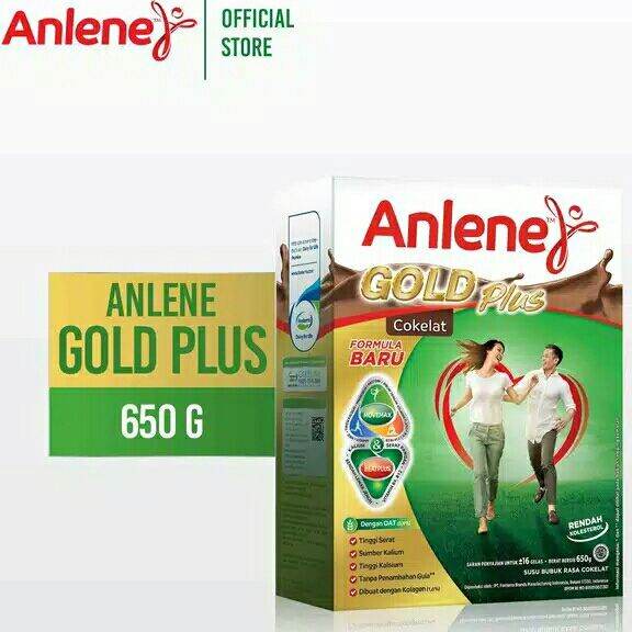 Anlene Gold Plus Chocolate 650gr - Susu Bubuk - Nutrisi Jantung, Tulang ...