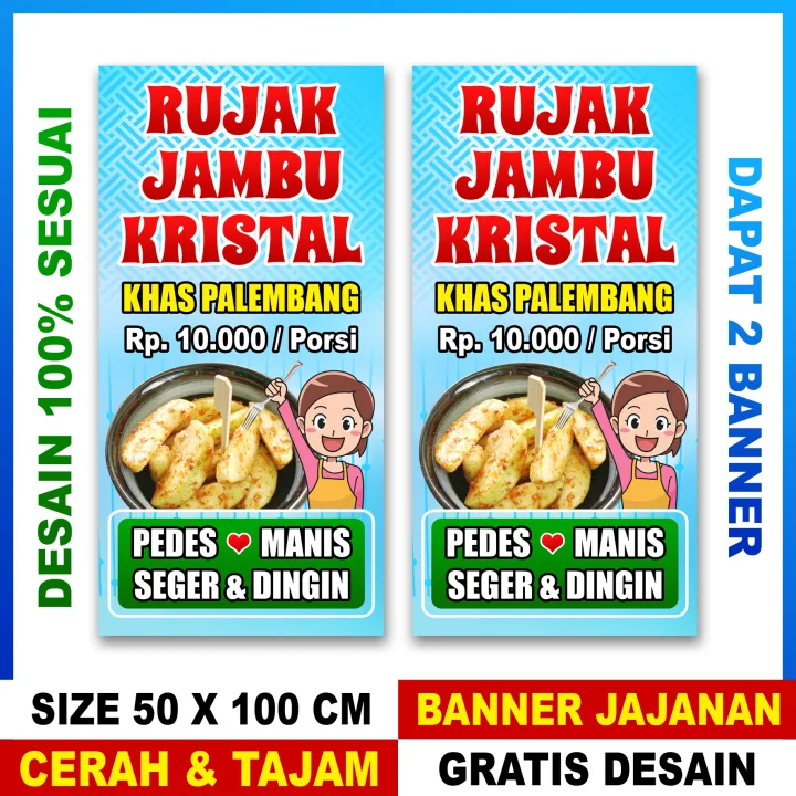 BANNER WARUNG ES JAJANAN JAMBU RUJAK POP ICE CAPCIN TEH POCI | Lazada ...