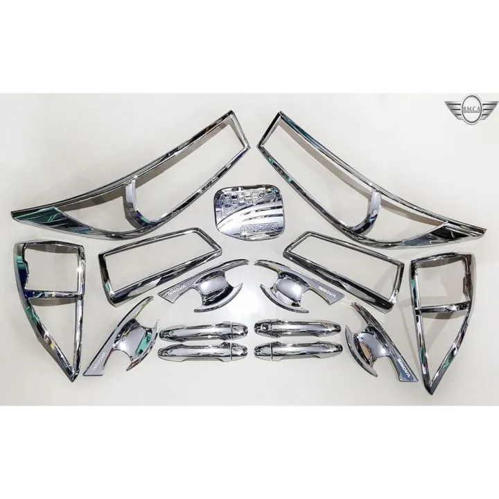 Combo Garnish Chrome Cover Set for Toyota Innova 2016 to 2019 | Lazada PH