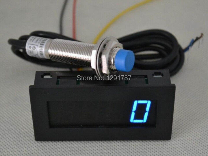 ใหม่ Blue LED Tachometer RPM Speed Meter Proximity Switch Sensor NPN 3 ...