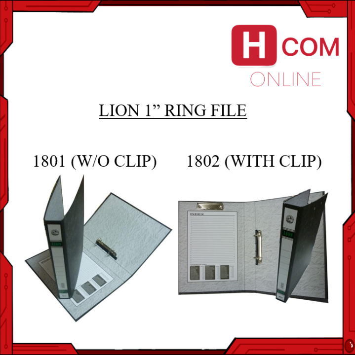 LION Ring File 1801 Without Clip (1 Inch) / LION Ring File 1802 With ...