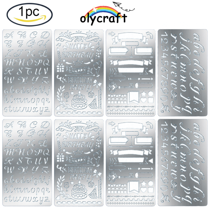 Olycraft Letter Number Stainless Steel Stencils DIY Stencils Painting Scrapbook Coloring ...