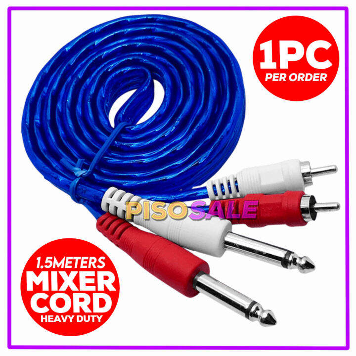 [1.5 METERS] Mixer Cord 2 RCA Plug to 2 PL55 Plug Mixer PL55 RCA Heavy ...