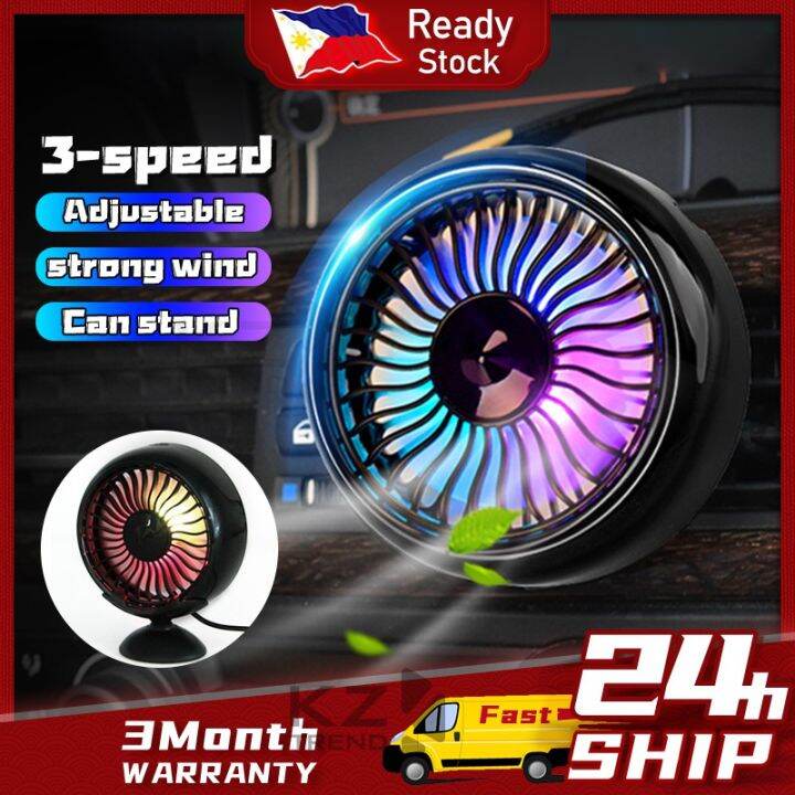 USB Car Fan 12V & 24V Mini Car Fan Air Cooler 3 peed Wind Mini Fans air ...