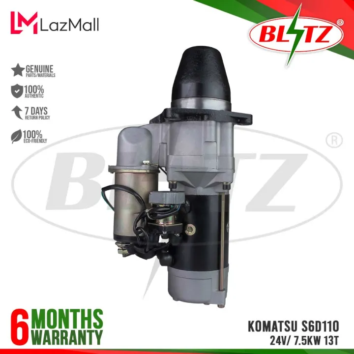 BLITZ STARTER ASSEMBLY KOMATSU S6D110 13T 24V / 7.5KW 6 MONTHS WARRANTY ...