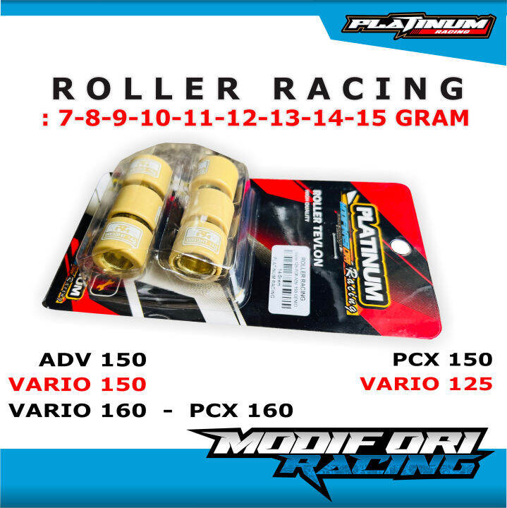 PCX 150-Roler racing teflon vario 125 Platinum racing roller honda pcx lokal ukuran 14 gram 12 ...