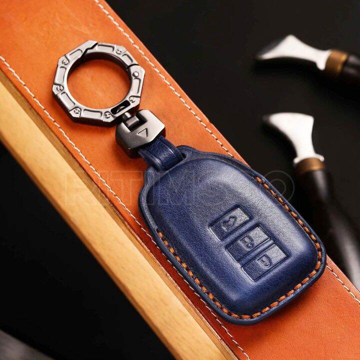 Genuine Leather Car Remote Key Cover Case Keychain Holder for Toyota ...