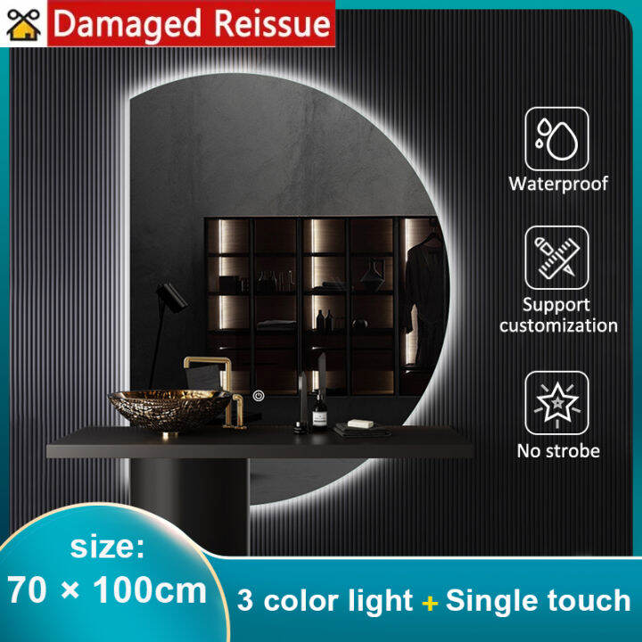 Intelligent LED with Lights Bathroom Mirror Hanging on The Wall Semi ...