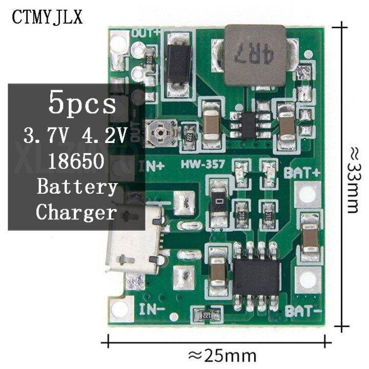 5pcs Lithium Li-ion 18650 3.7v 4.2v Battery Dc-dc Arduino Diy Boost Up ...