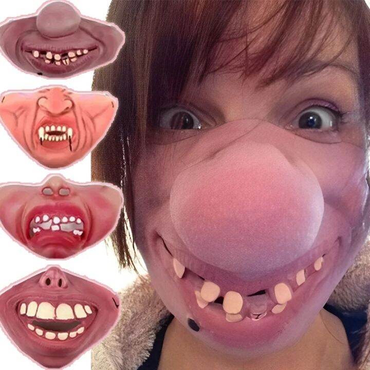 Halloween Funny Latex Half Face Clown Mask Joy Cosplay Props Halloween ...