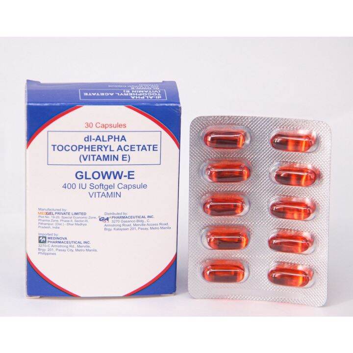 GLOWW-E 400 IU Softgel Capsules for Healthy & Younger Looking Skin ...