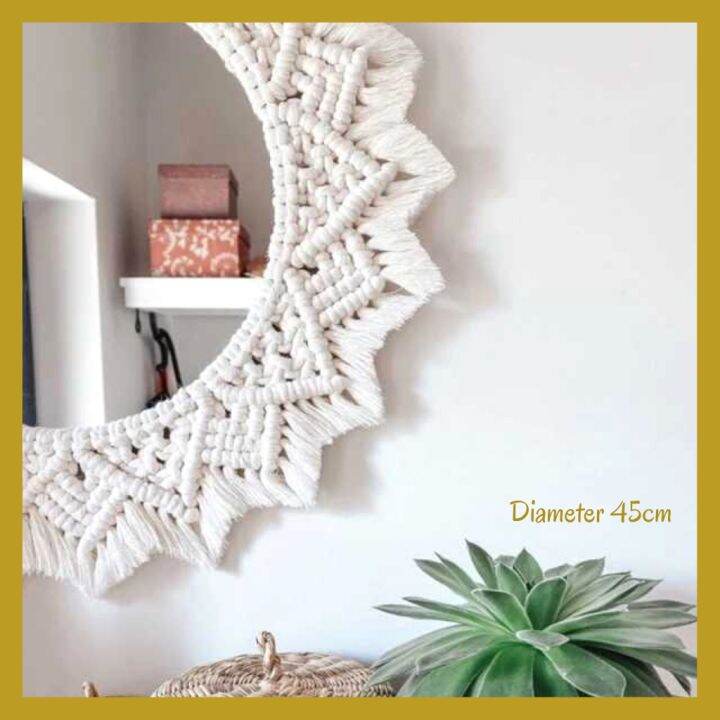 CERMIN AESTHETIC (DIAMETER 45) CERMIN BULAT CERMIN MACRAME CERMIN ...