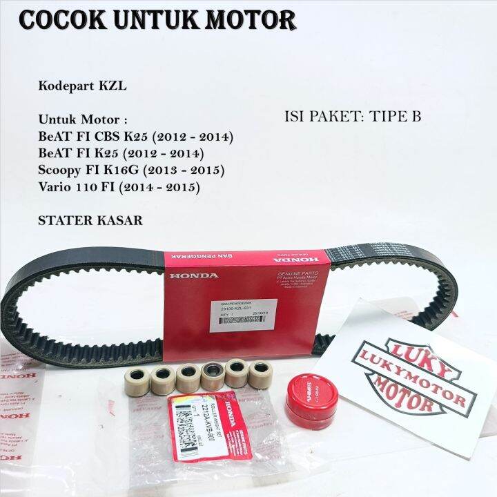 Van Belt + ROLLER ASSY SET KZL HONDA BEAT FI,SCOOPY FI,SPACY FI,VARIO ...