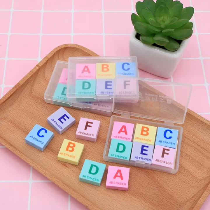 6 SET Penghapus Anak Lucu Motif Huruf Abjad / Cute Alphabet Eraser ...