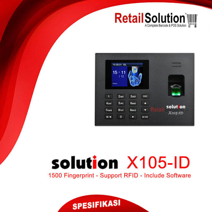 Solution X105-ID RFID Fingerprint - Mesin Absensi Sidik Jari Kartu | Lazada Indonesia