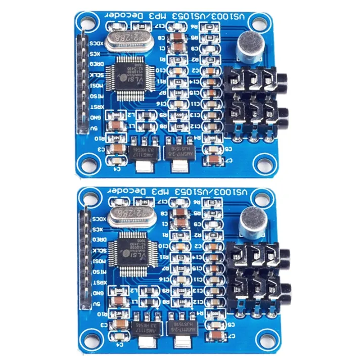 2Pcs VS1003B VS1053 MP3 Module Development Board Onboard Recording ...
