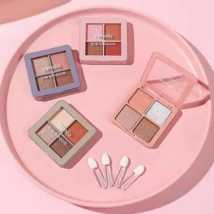 #5086 Moran color super fire four-color eyeshadow palette, glitter ...