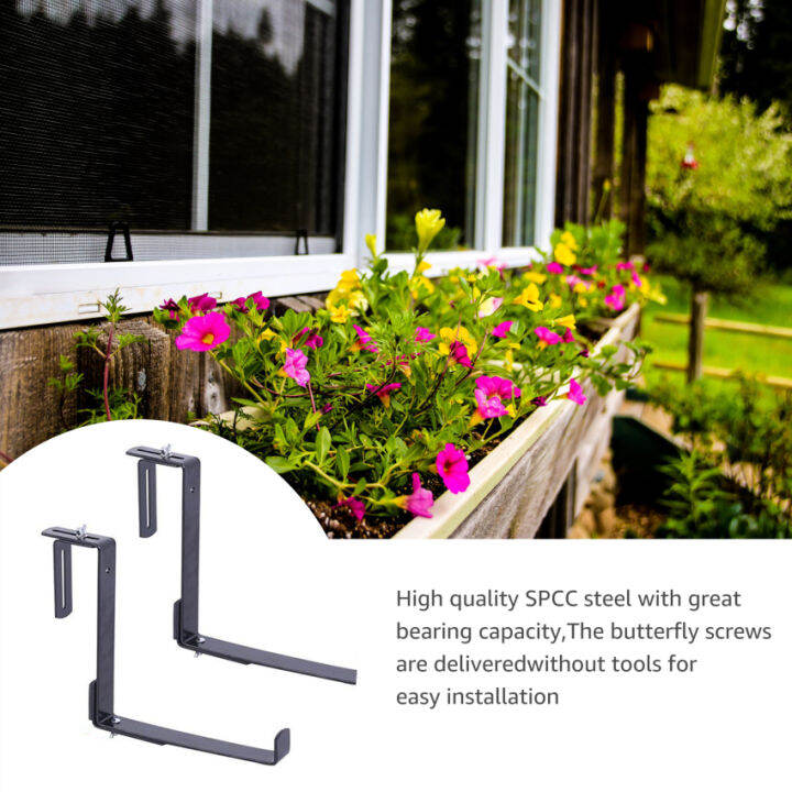 Planter Box Bracket Set,Window Box Brackets, Adjustable Flower Box ...