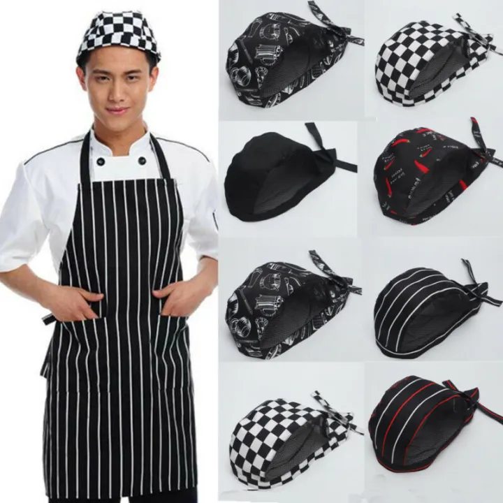 Pleated Chefs Catering Hat Cook Food Prep Kitchen Mesh Adjustable Cap ...