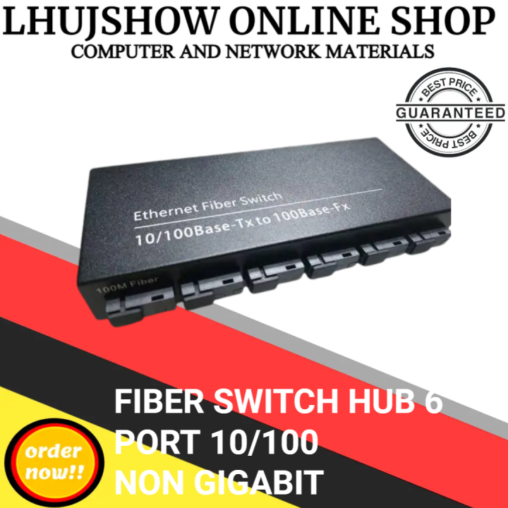 Ethernet Fiber Switch 6 SC Port 2 RJ45 10 / 100M Ethernet Switch Media ...