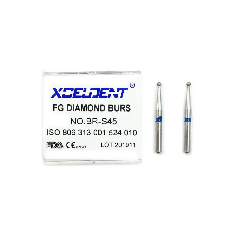 BR-S45 10Pcs Dental Diamond Burs Drill FG Polishing Smoothing Fit High ...