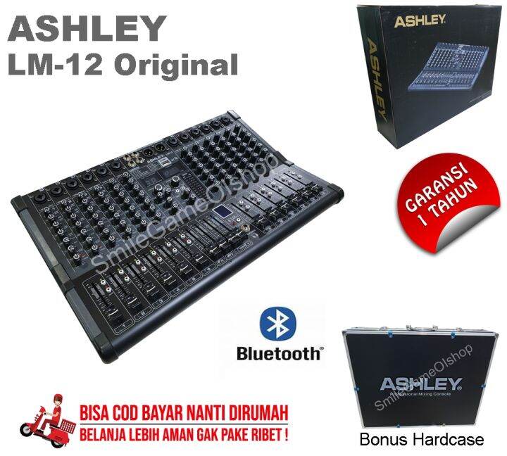 Mixer Audio Ashley LM-12 Full mono Bonus Hardcase – produk original –Bluetooth – usb –mp3 ...