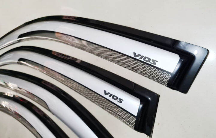 Toyota Vios Two Tone Blacknet Rain Gutter Door Visor | Lazada PH