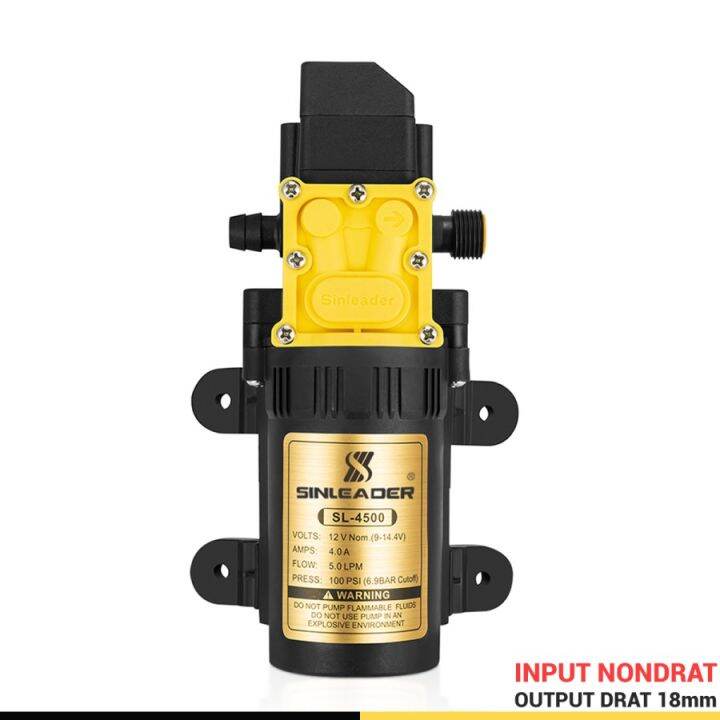 Pompa DC 12V Sinleader SL 4500 Terbaru Otomatis Bertekanan tinggi 100 PSI 60WATT | Lazada Indonesia