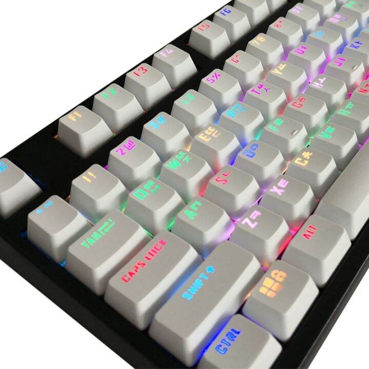 104 Pieces ABS Transparent Keycaps Mechanical Keyboard Keycaps Russian ...