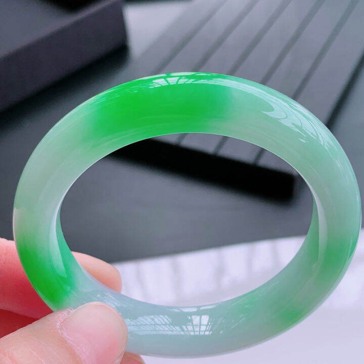 Moxi Jade celet Women's Myanmar Ice Witch Green celet Light Green Full ...