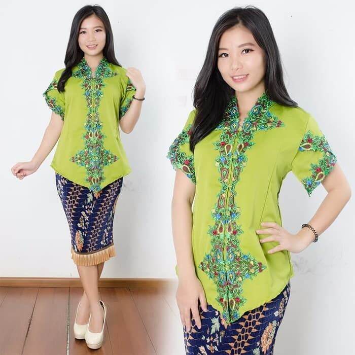 Cj collection Stelan batik Gesa atasan blouse kemeja abaya kebaya kutubaru floy dan rok span ...