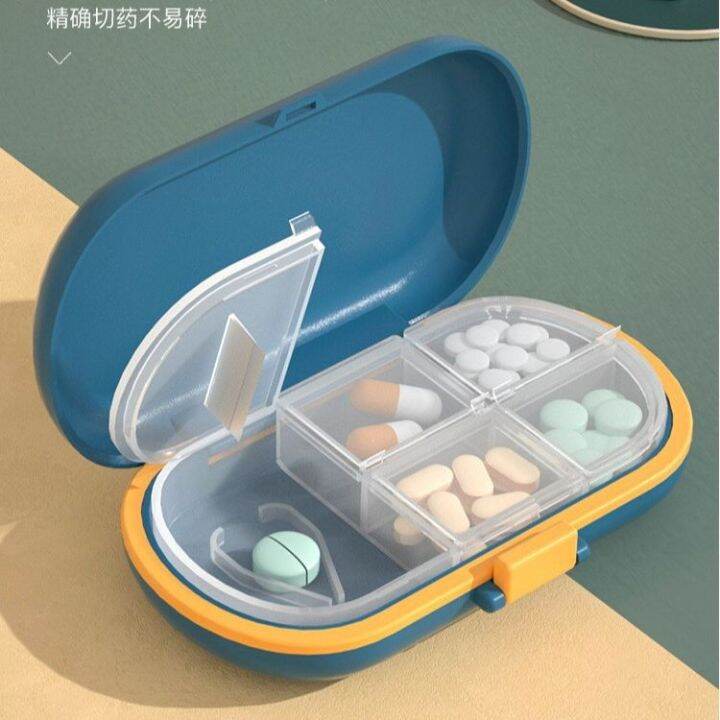 905 ALAT PEMOTONG OBAT 4 SEKAT TEMPAT KOTAK OBAT 6 SEKAT TABLET PILL ...