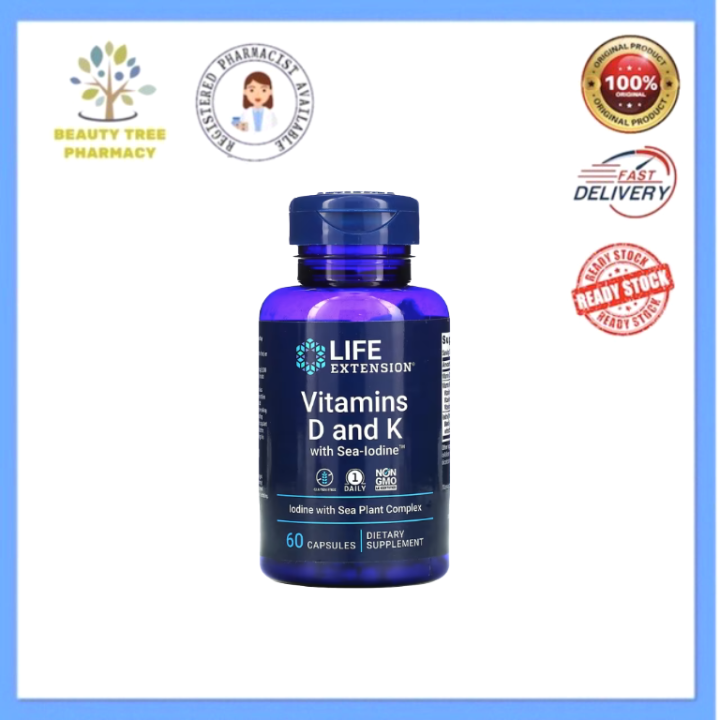 Life Extension Vitamins D and K with Sea-Iodine 60 Capsules | Lazada