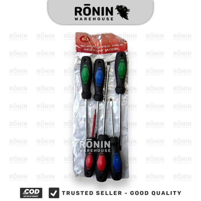 ATS Obeng Gagang Karet 7 pcs Plus Minus Screwdriver | Lazada Indonesia