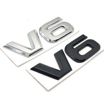 3D Metal V6 Letters Digital Emblem Car Stickers Logo Decal Car ...