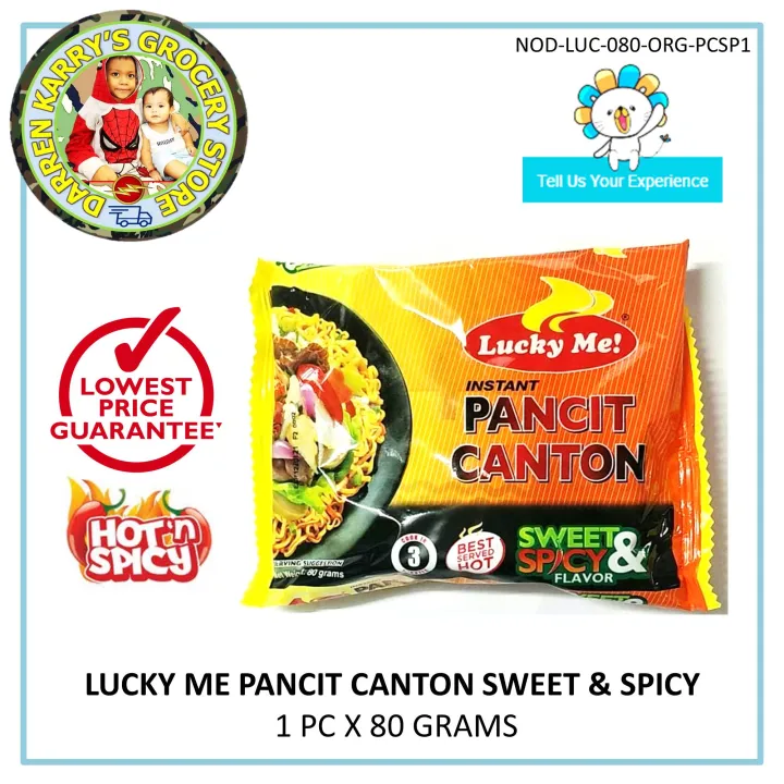 Lucky Me Pancit Canton Sweet & Spicy Flavor 80 grams X 1 pc from Darren ...