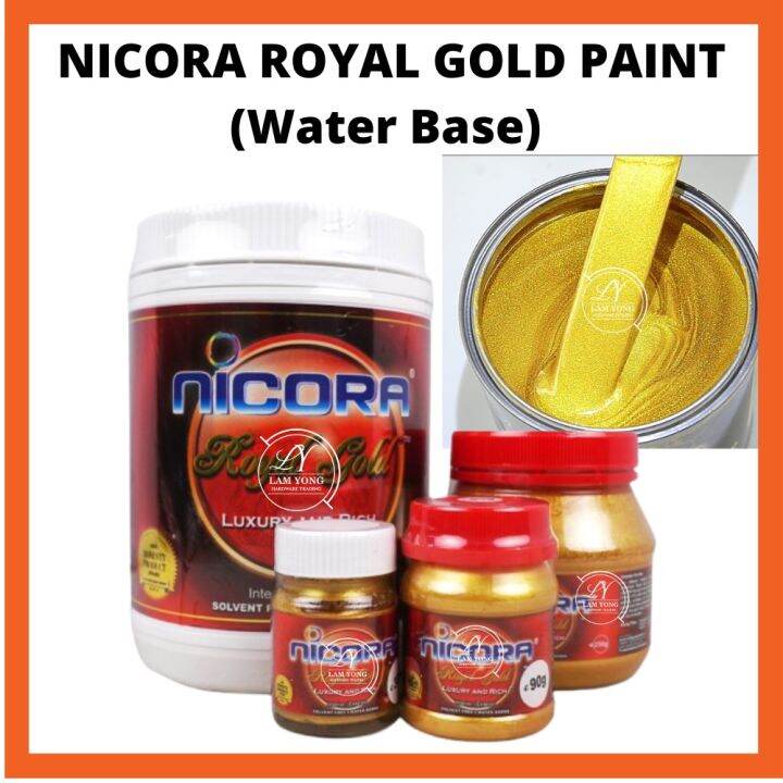 NICORA ROYAL GOLD PAINT (WATER BASED) 30G / 90G / 250G / CAT EMAS ...