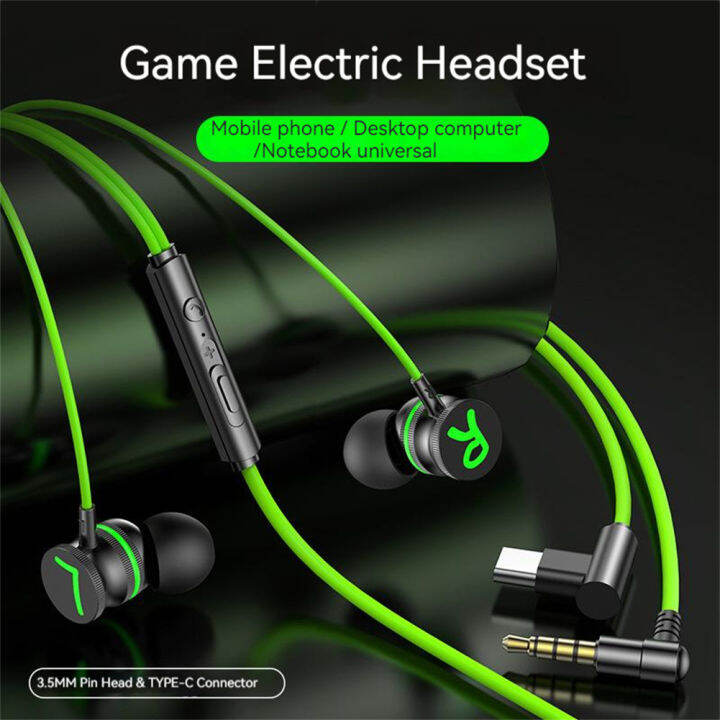 Gaming Wire-controlled Headset Type C / 3.5mm Elbow Jack Earphone Left ...