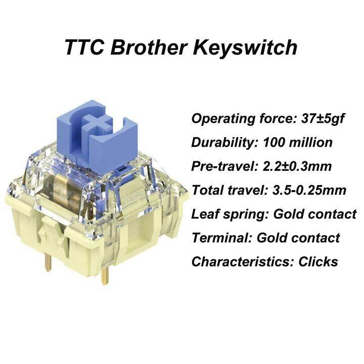 TTC Gold Blue Brother Switch 37Gf Key Switch Linear Axis 3 Pins For ...