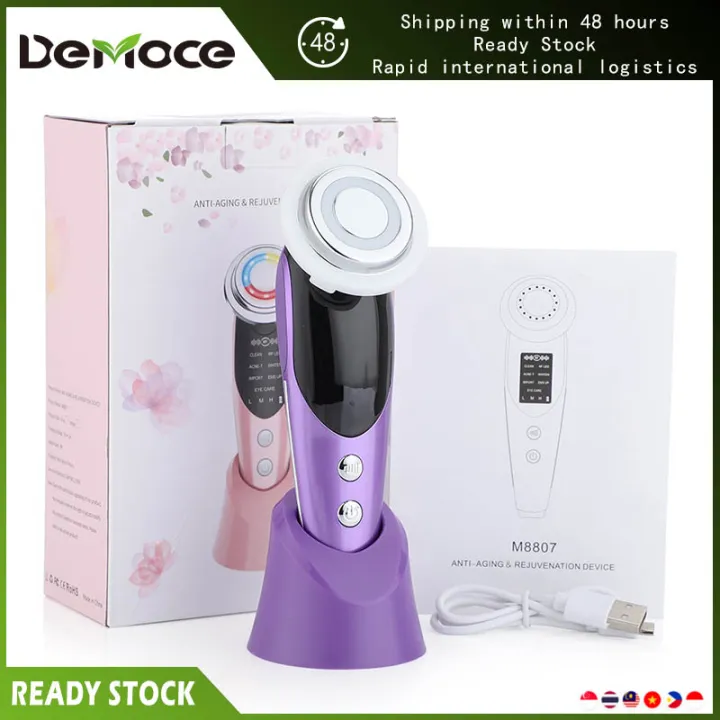 DeMoce Hailicare 7 in 1 RF&EMS Micro Current Lifting Device Vibration LED Face Skin Rejuvenation ...