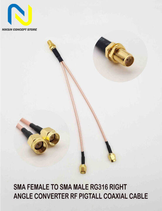 SMA FEMALE TO SMA MALE RG316 RIGHT ANGLE CONVERTER RF DIGTALL COAXIAL ...