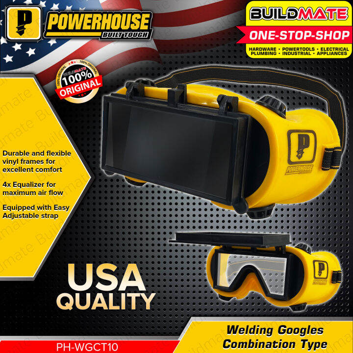 SALE POWERHOUSE USA Industrial Heavy Duty Safety Welding Goggles 2 In 1 ...