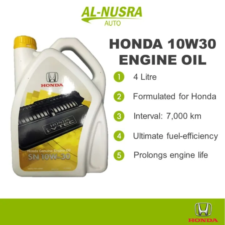 HONDA 10W30 ENGINE OIL 4L MINYAK HITAM SEMI SYNTHETIC 10W-30 MINYAK ...