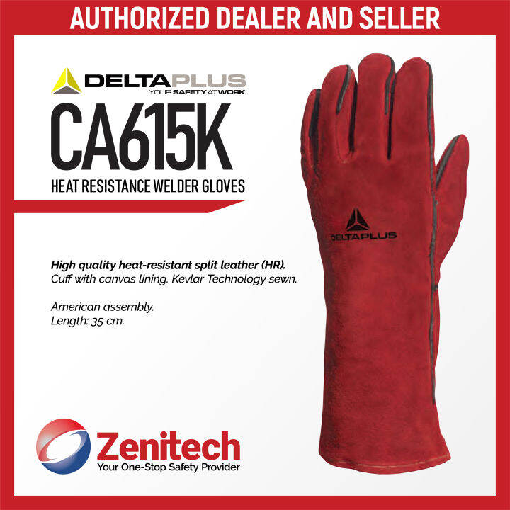 DELTA PLUS CA615K Heat Resistance Welder Gloves Welding Protection ...
