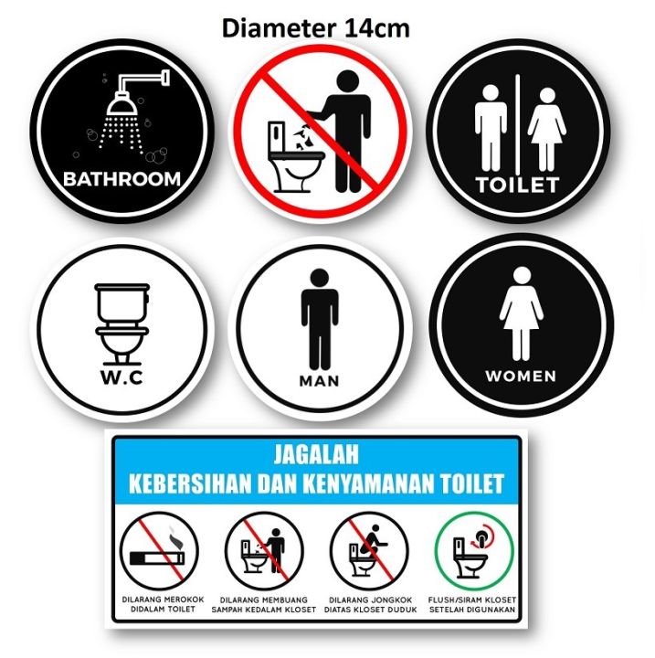 Stiker Toilet | Stiker Kamar Mandi | Stiker WC | Stiker Etika Toilet | Lazada Indonesia