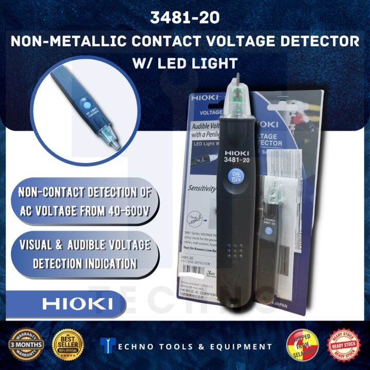HIOKI 3481-20 Non-Metallic Contact Voltage Detector w/ LED Light | Lazada