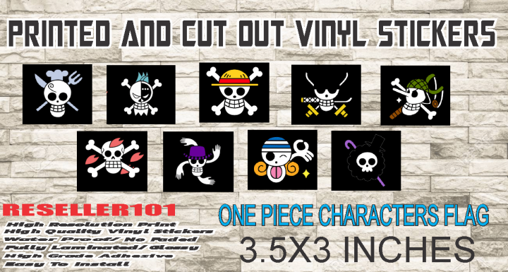 One Piece Flag Waterproof Sticker Set for 9 | Lazada PH