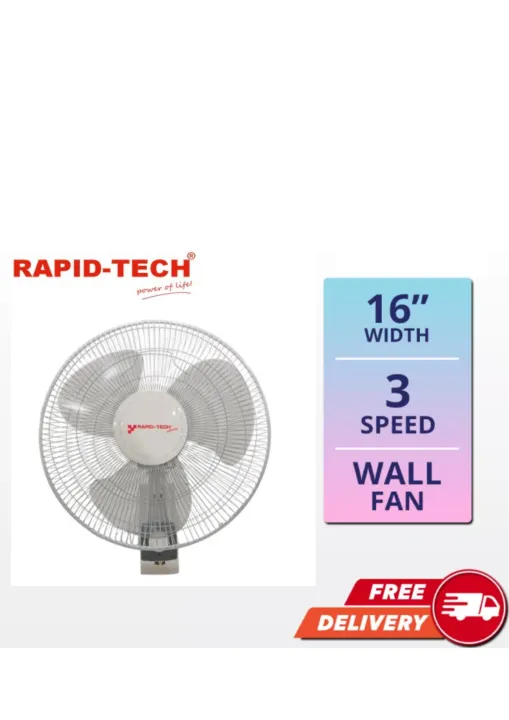 Panasonic / Rapid-Tech 16" Wall Fan 3 Speeds (SIRIM Approval) (White ...